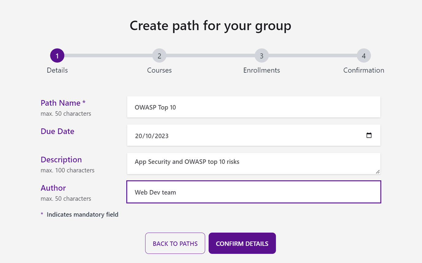 How to create Learning Paths