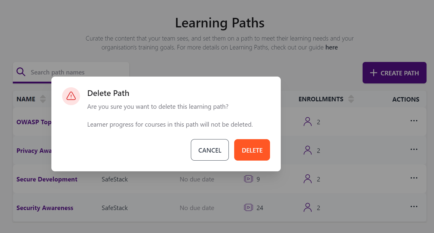 How to manage existing Learning Paths